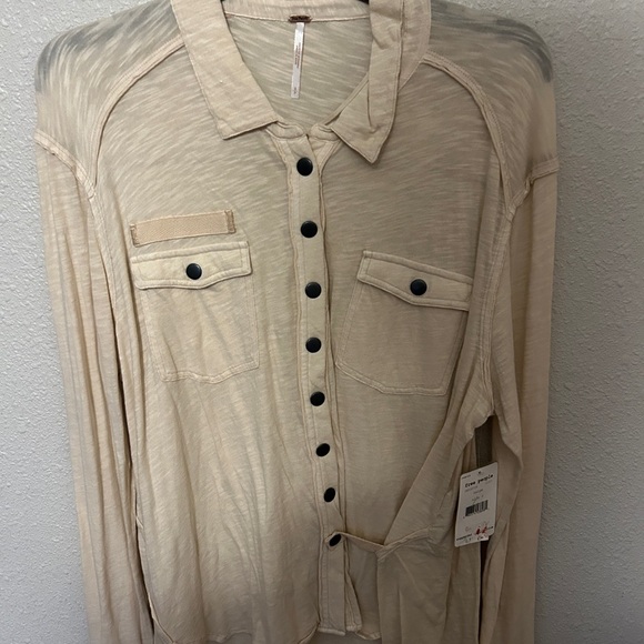 Free People | Tops | Free People Cream Buttonup Shirt Small | Poshmark